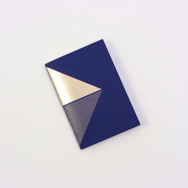 Brass & Navy Geometric Mini Notebook – Wynwood Letterpress